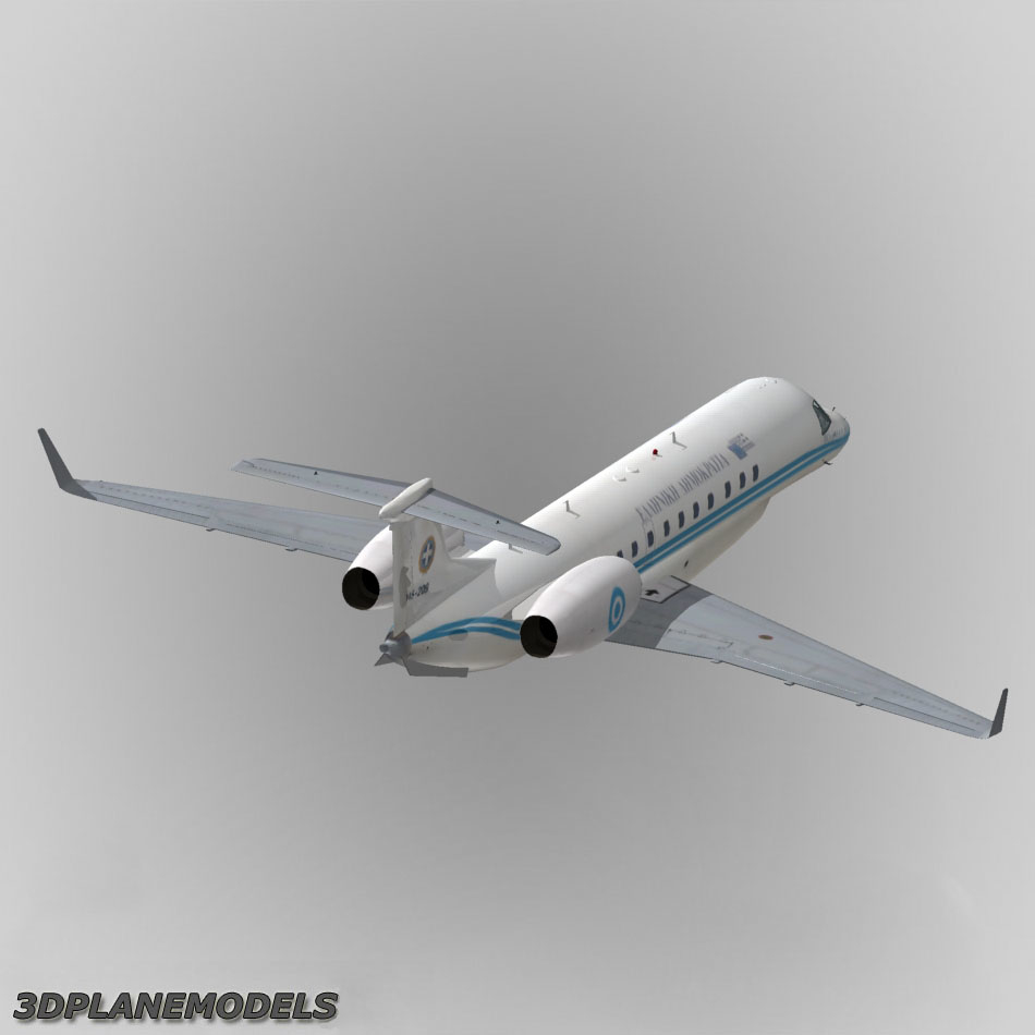 3d embraer erj-135bj business jet model