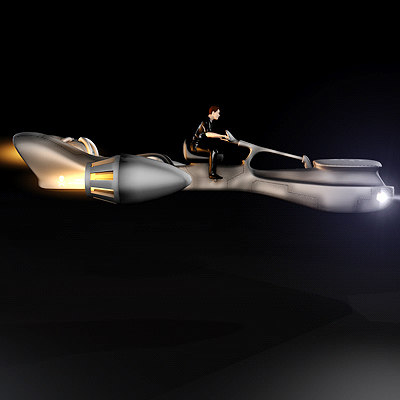 hover bike spaceship 3d c4d