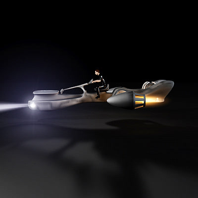 hover bike spaceship 3d c4d