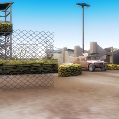 3d desert military base model