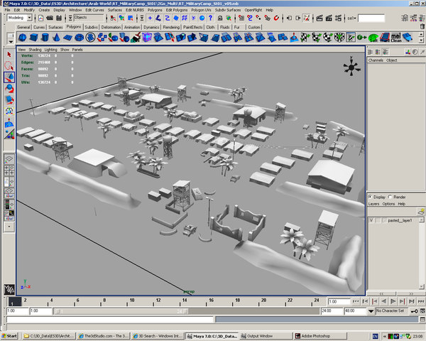 3d desert military base model