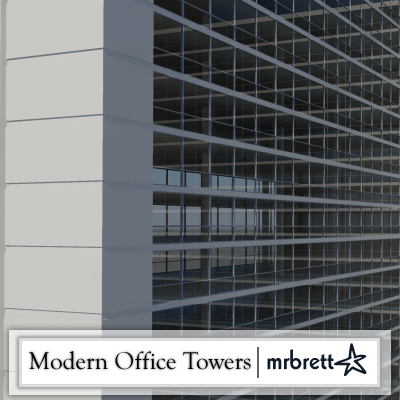 3d modern office tower complex