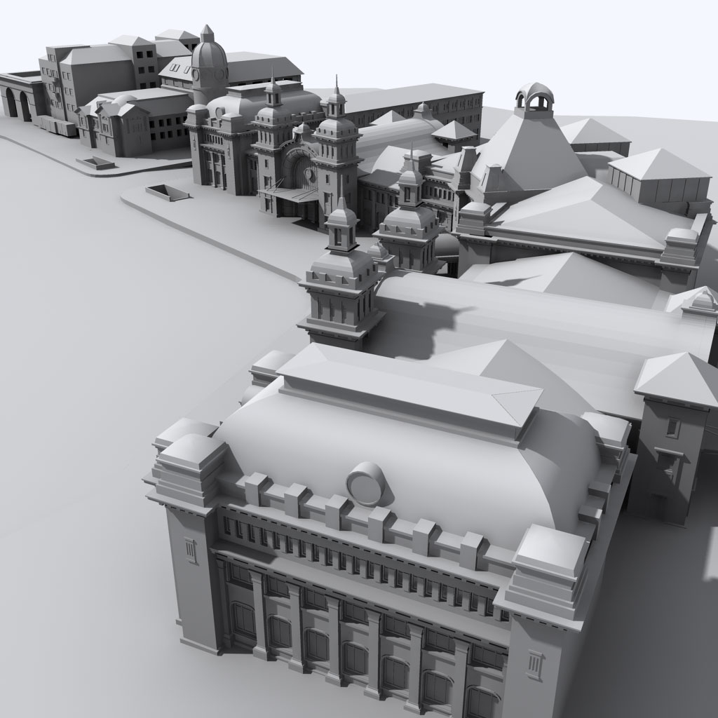 3d model railway station buildings