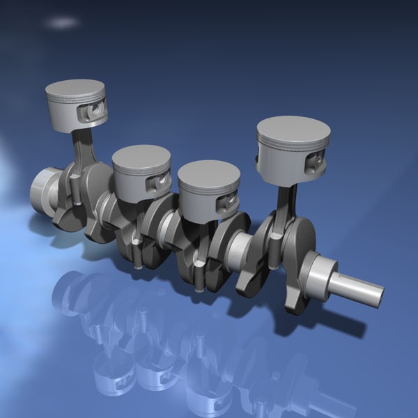 i4 engine 4 pistons 3d 3ds