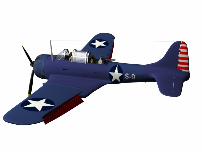 3d model dauntless dive bomber