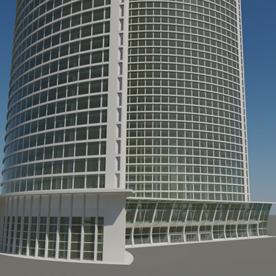 3d tower modern office complex