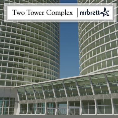 3d tower modern office complex