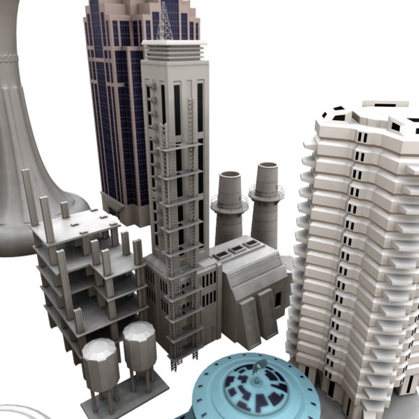 3d model metropolis buildings skyscrapers