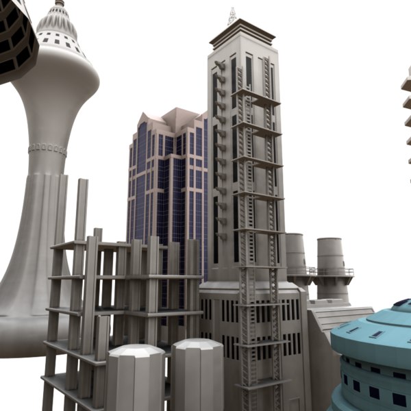 3d model metropolis buildings skyscrapers