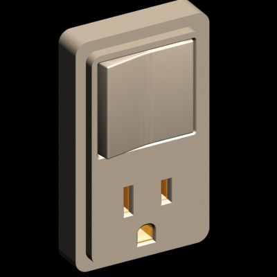 decora style combination wall outlet 3d model