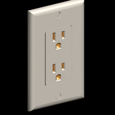3d model decora style electrical wall outlet