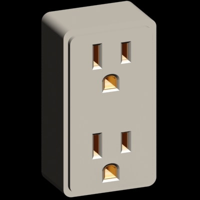 3d model decora style electrical wall outlet