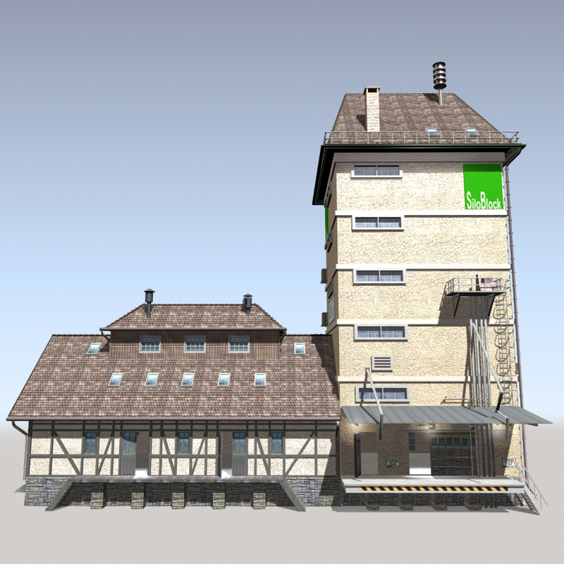 silo block 3d 3ds