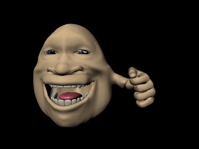 3d silly character face head