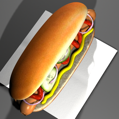 3d hot dog model