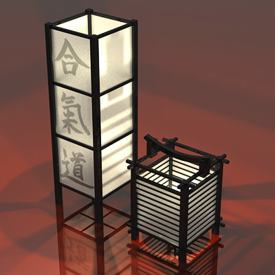 japanese lamps 3d model
