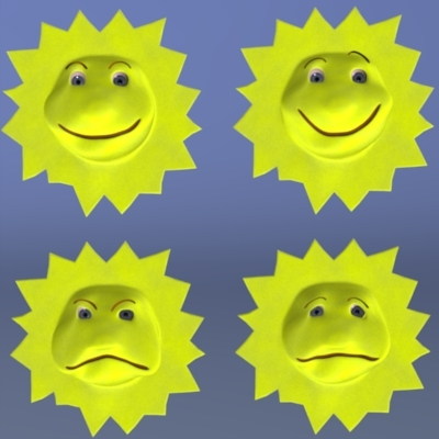 3d model cartoon sun