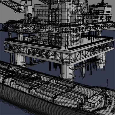 oil rig tanker 3d model