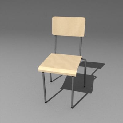 3d school chair model