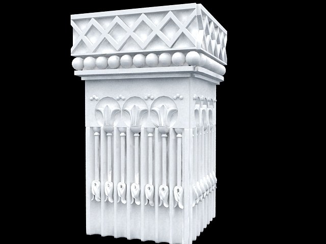 3d column capitel colum square model