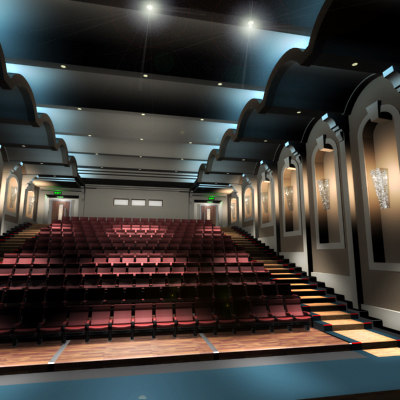 movie theatres 3d model