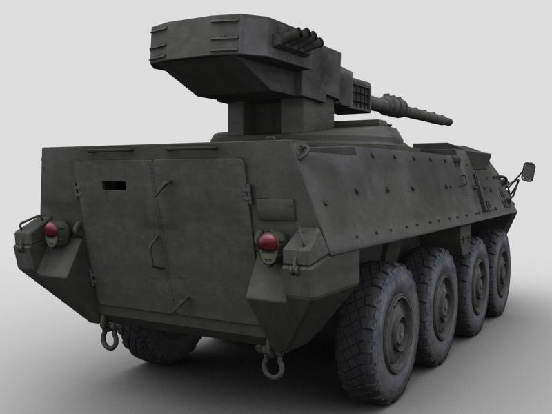 3d m1128 stryker gun model