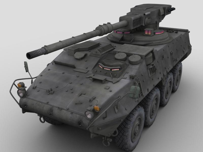 3d m1128 stryker gun model