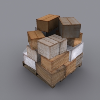 pallets boxes 3d max
