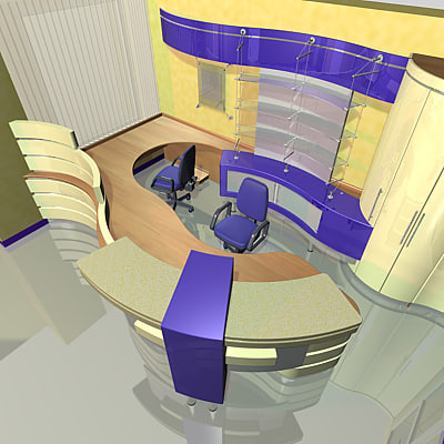 3d max office reception interior