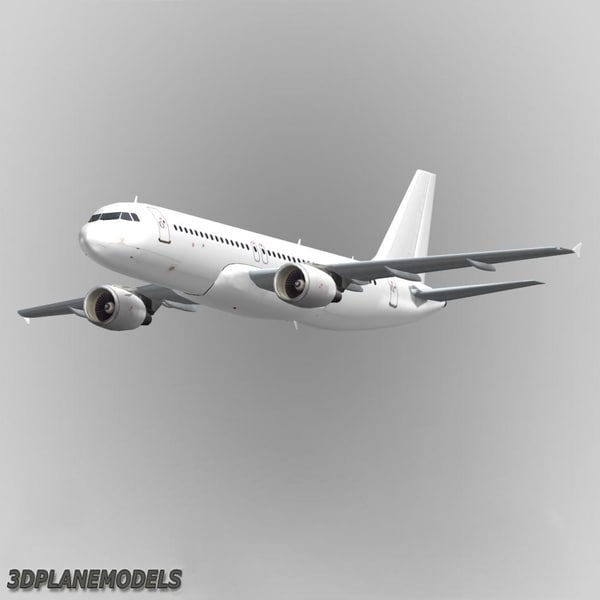 airbus a320 generic white 3d max
