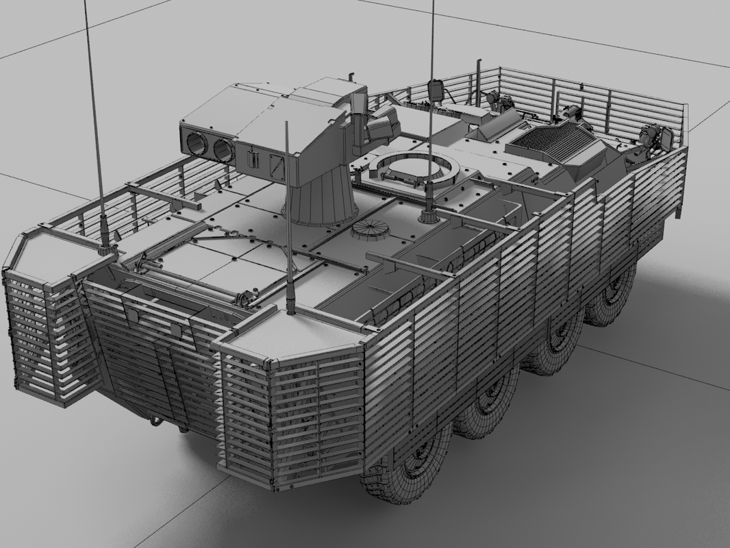 army stryker atgm 3d model