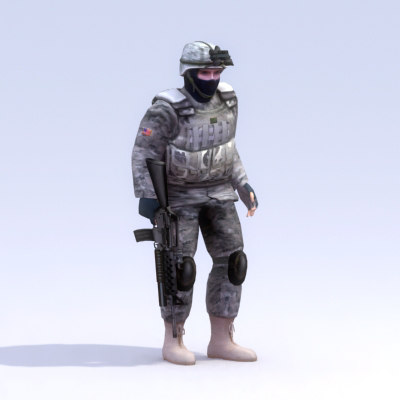 usarmy rigged character army 3d model