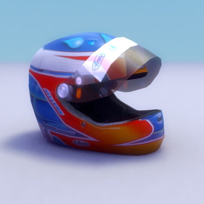 3d model racing driver equipment