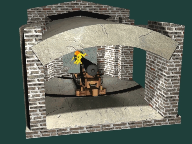 3d model of fort sumter cannon gun