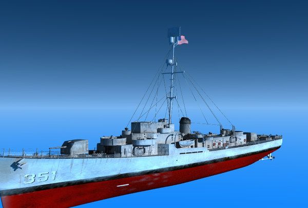 modelo 3d USS Butler Class Ship - TurboSquid 342778