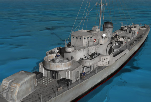 uss butler class ship 3d model