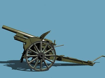 german howitzer wwi 3d model