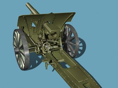 german howitzer wwi 3d model