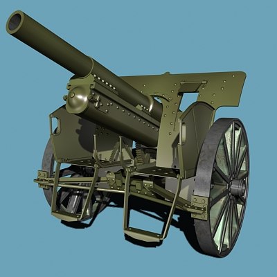german howitzer wwi 3d model