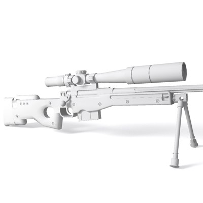 accuracy international rifle 3d model