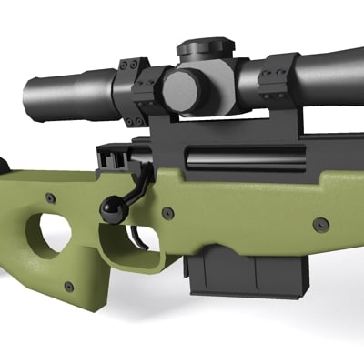 accuracy international rifle 3d model