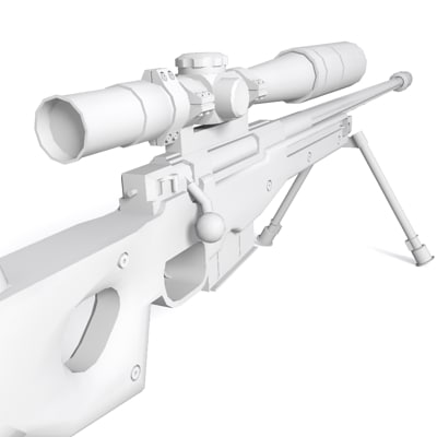 accuracy international rifle 3d model