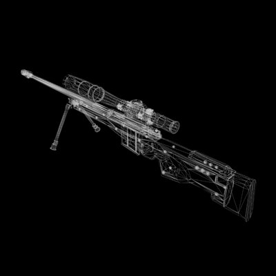 accuracy international rifle 3d model