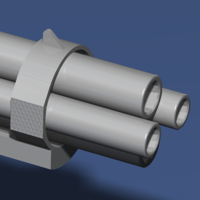 3d model experimental pistol stacked projectile