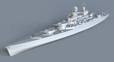 3d ww2 battleship