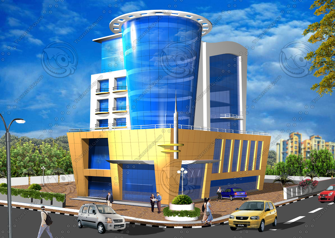 3d hotel building model
