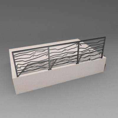 railing balustrade 3d dxf