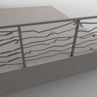 railing balustrade 3d dxf