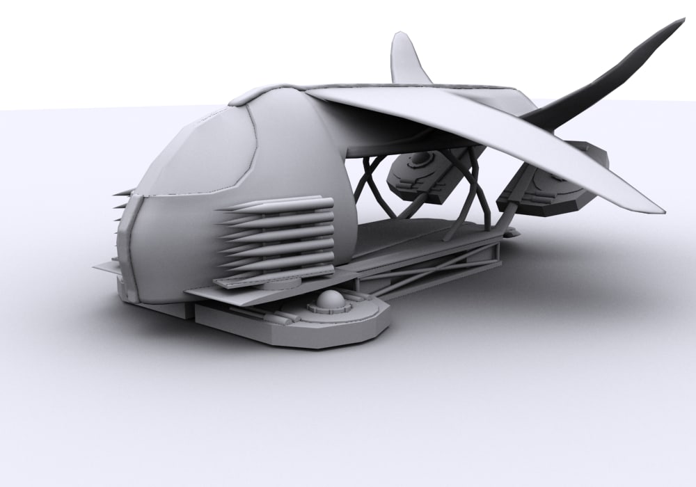 free sci fi dropship 3d model