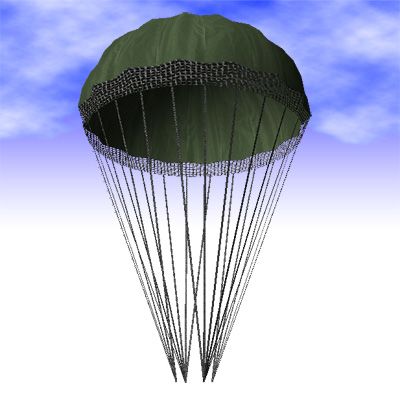 parachute air-drop cargo 3d model